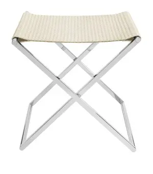 RIVIERE Woven Foldaway Stool Ivory