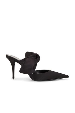 Saint Laurent Killer Mule" In Black Satin With Knot Detail