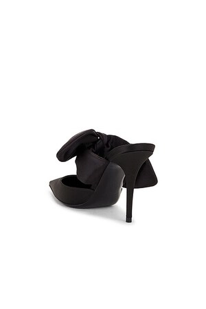 Saint Laurent Killer Mule" In Black Satin With Knot Detail