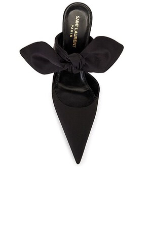 Saint Laurent Killer Mule" In Black Satin With Knot Detail