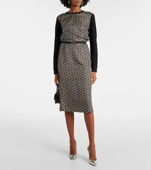 Tory Burch Belted Wool Midi Dress