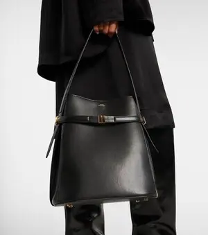 TOTEME Leather Bucket Bag - Black