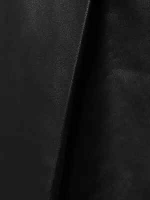 Balmain Cropped Pleated Leather Wide-leg Trousers
