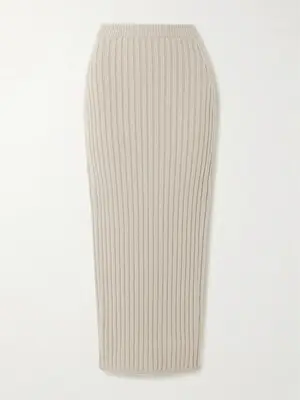 Max Mara Ribbed Wool-blend Maxi Skirt