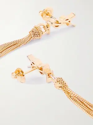 Saint Laurent Tone Tassel Drop Earrings - Gold