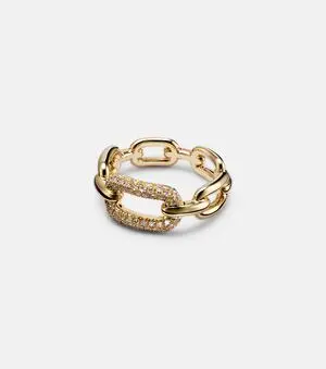 Shay Jewelry 18kt Yellow Diamond Link Ring - Gold
