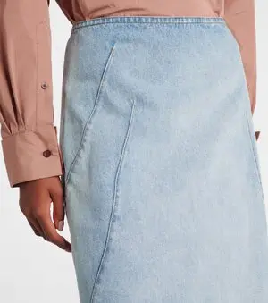 Dries Van Noten Denim Midi Skirt - Blue