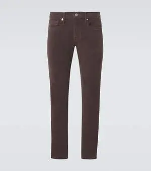 FRAME Frame Mid-Rise Slim Twill Pants Brown