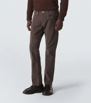FRAME Mid-rise Slim Twill Pants - Brown