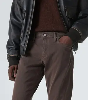FRAME Mid-rise Slim Twill Pants - Brown