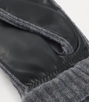 BOSS Leather And Wool-trim Gloves