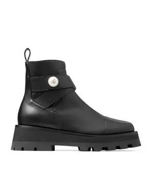 JIMMY CHOO Meena Leather Ankle Boots - Black
