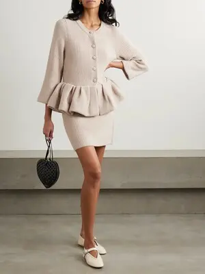 LIBEROWE Ribbed Cashmere Mini Skirt