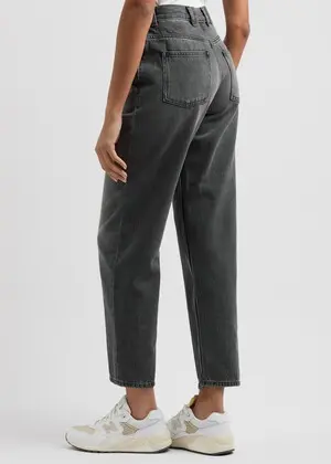 Moncler Faded Cropped Straight-leg Jeans