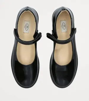 PAPOUELLI Emilia Patent Leather Mary Janes - Black