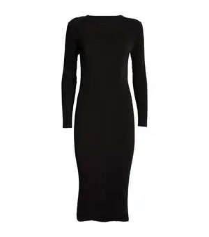 Issey Miyake Hatching Pleats Midi Dress - Black