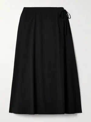 THE ROW Fleur Pleated Cotton-poplin Midi Skirt