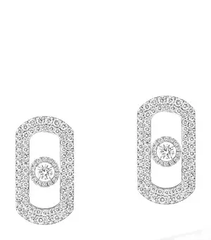Messika So Move White Gold And Diamond Earrings - Silver