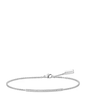 Messika Gatsby White Gold Diamond Pavé Chain Bracelet - Silver