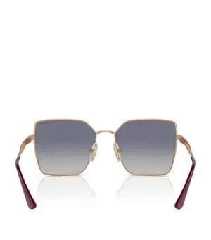 VOGUE Rose Tone Oversized Square Frame Sunglasses