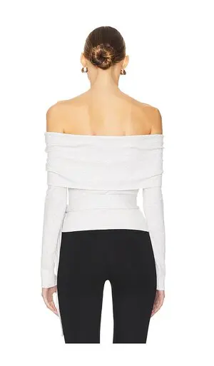 MORE TO COME Jani Off Shoulder Top - Light Grey
