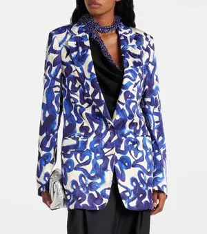 Dries Van Noten Printed Viscose Blazer