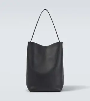 THE ROW Park Large Leather Tote Bag - Black