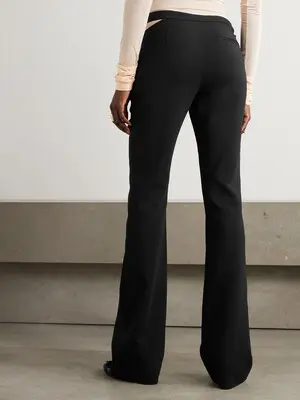 COURREGES Courrèges Cutout Buckled Flared Wool-blend Trousers
