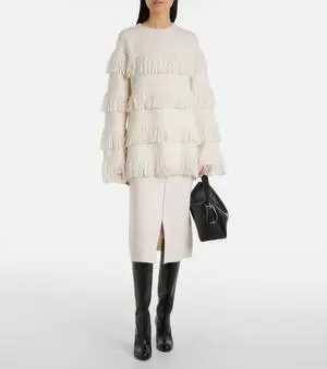 LISA YANG Agneta Fringed Cashmere-blend Sweater