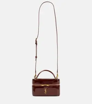 Saint Laurent Gaby Patent Leather Vanity Bag - Brown