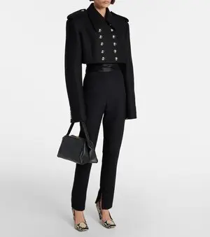 Khaite The Leara Cropped Wool-blend Jacket