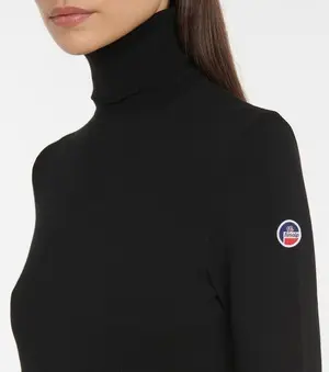 Fusalp Striped Turtleneck Knit Sweater - Black