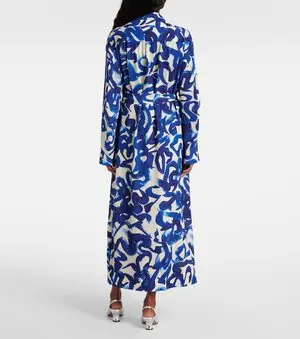 Dries Van Noten Printed Wrap Coat