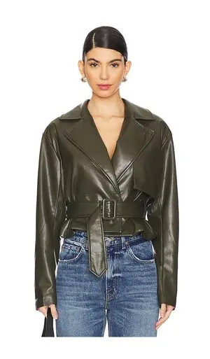 House Of Harlow 1960 X Revolve Liv Faux Leather Jacket - Olive