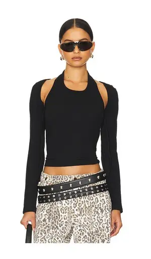 Lioness Sculpted Long Sleeve Top - Black