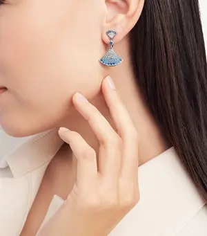 BVLGARI White Diamond And Sapphire Divas’ Dream Earrings