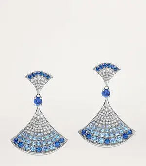 BVLGARI White Diamond And Sapphire Divas’ Dream Earrings