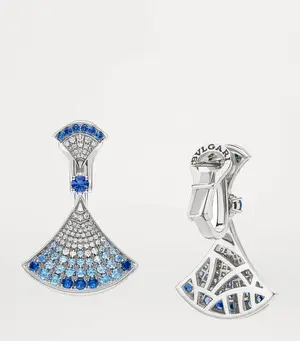 BVLGARI White Diamond And Sapphire Divas’ Dream Earrings