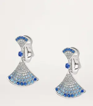 BVLGARI White Diamond And Sapphire Divas’ Dream Earrings