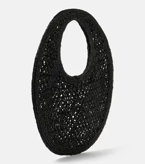 Jacquemus Spiaggia Raffia Shoulder Bag - Black