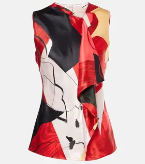 ROKSANDA Kiara Printed Satin Top - Multicoloured
