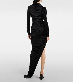 Rick Owens Magnetic Draped Velvet Top