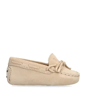 TOD'S Suede Gommini Driving Loafers - Beige