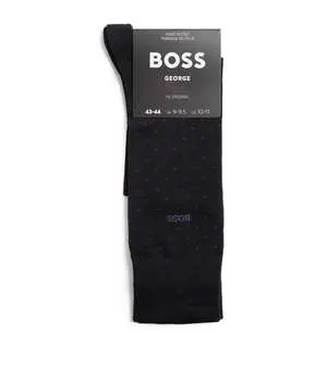 BOSS George Pin Dot Dress Socks - Navy