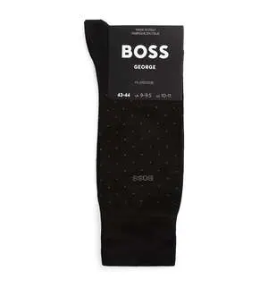 BOSS George Pin Dot Crew Socks - Black