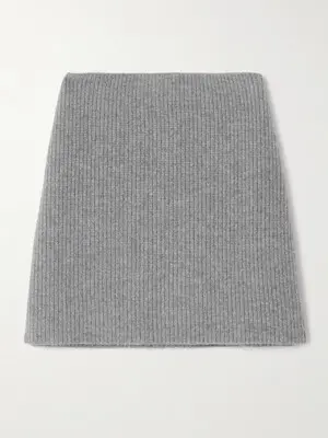 LIBEROWE Mathilde Ribbed Cashmere Mini Skirt - Gray