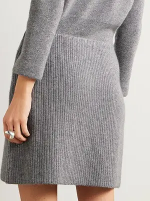 LIBEROWE Mathilde Ribbed Cashmere Mini Skirt