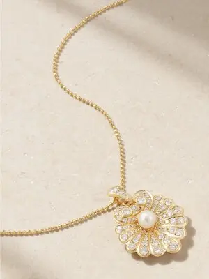 ANITA KO 18-karat Diamond And Pearl Necklace