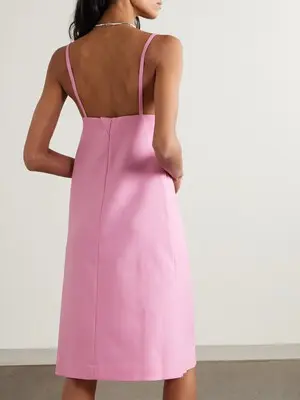 Jacquemus Camison Midi Dress In Wool And Silk-blend
