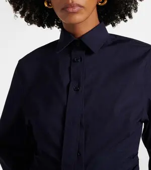 Victoria Beckham Gathered Cotton-blend Shirt